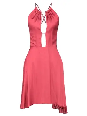 VICOLO Light Viscose Midi Dress Red