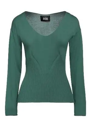 Alpha Studio ALPHA STUDIO Knitted V-Neck Top Green