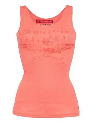 AERONAUTICA MILITARE Tank Top In Light Cotton And Elastane - Orange