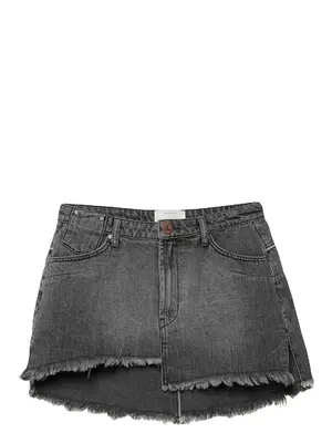 ONETEASPOON Denim Asymmetric Skirt - Black