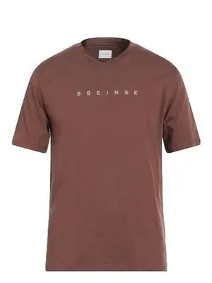SEINSE Man T-shirt Brown Size S Cotton Brown