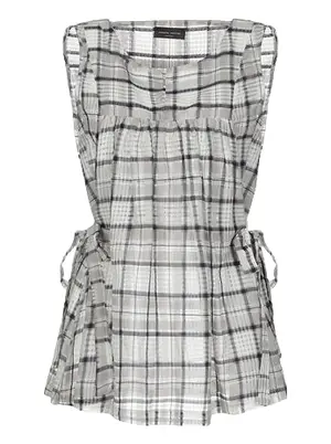ROBERTO COLLINA ROBERTO COLLINA Woven Tartan Top Grey