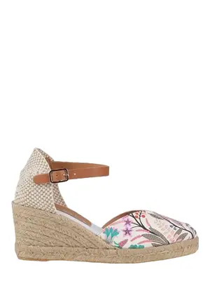 KANNA Floral Print Jacquard Espadrilles - White