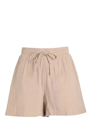 PIECES Relaxed Fit Cotton Shorts - Beige