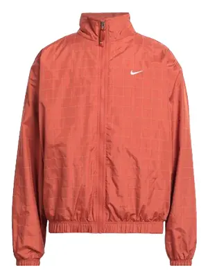 Nike Polyester Checked Windbreaker Jacket - Red