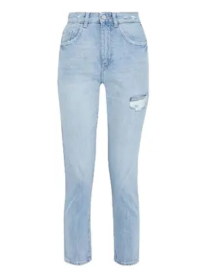 DL1961 Cotton Denim Mom Jeans - Blue
