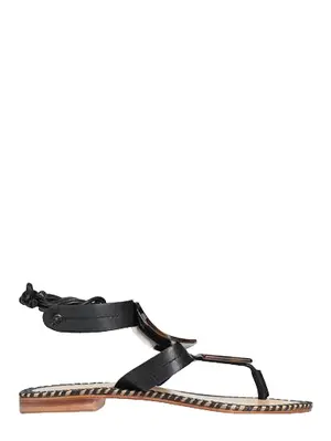 HADEL Thong Sandal With Appliqués Black