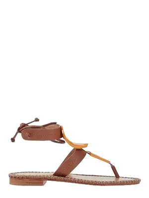 HADEL Thong Sandal With Appliqués Brown