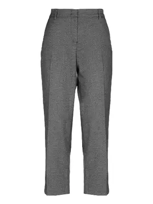 LIU •JO Houndstooth Flannel Tapered Pants - Black