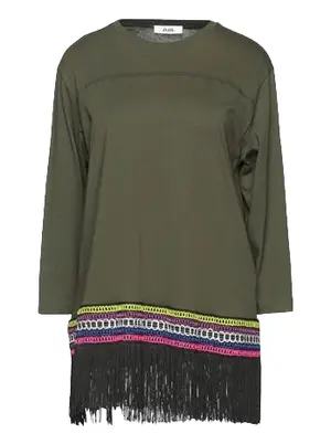 JIJIL T-shirt With Appliqués And Fringes - Military Green