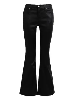Topshop Twill Flared Pants - Black