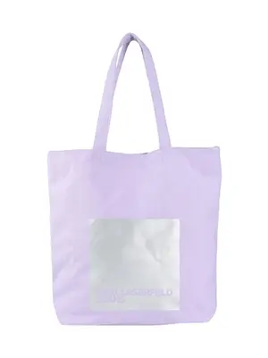 Karl Lagerfeld Canvas Tote Shoulder Bag - Purple
