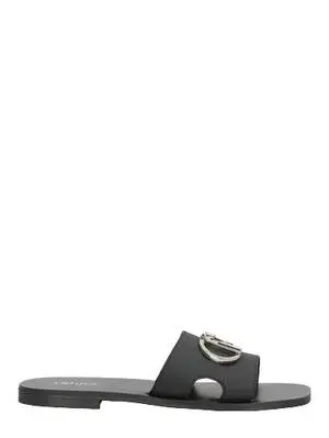LIU •JO LIU •JO Leather Slide Sandals Black