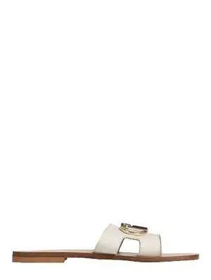 LIU •JO LIU •JO Leather Slide Sandals White