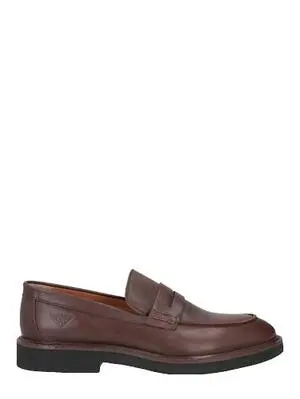 DOCKSTEPS Leather Penny Loafers With Cleated Rubber Sole - Brown