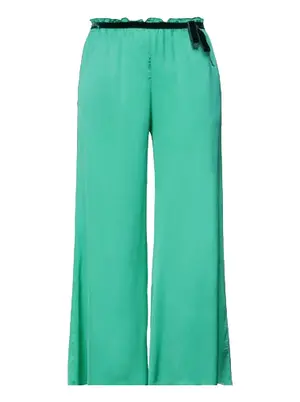 VIRNA DRÒ Wide-Leg Cropped Pants Green