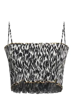 PEPITA Leopard Print Crop Top - Black