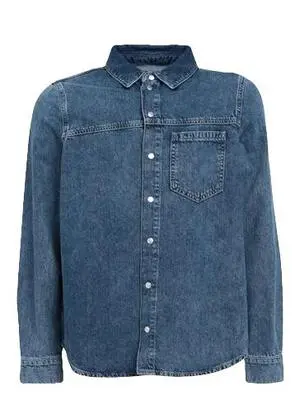 Karl Lagerfeld Klj Regular Denim Shirt Denim Shirt Size Organic Cotton - Blue