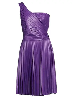 MARC ELLIS Crepe One-Shoulder Midi Dress Purple