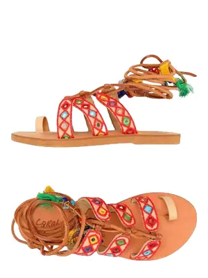 CORAL BLUE Thong Sandals - Red
