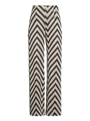 BERNA Herringbone Patterned Pants - Beige
