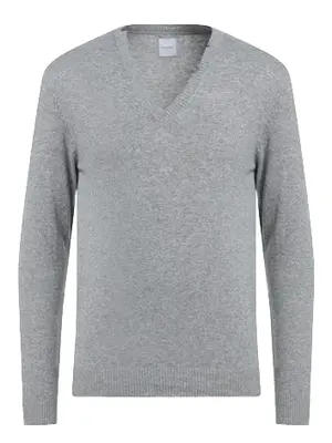 STILOSOPHY Solid V-neck Sweater - Grey