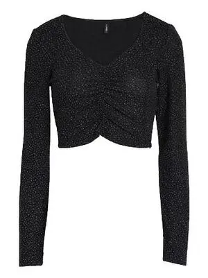 Only Long Sleeve Crop Top - Black