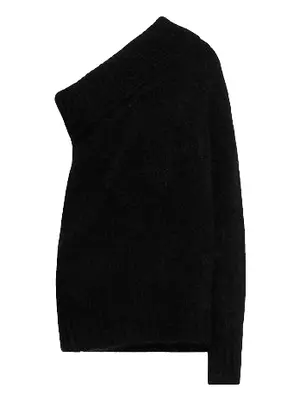 SOLOTRE SOLOTRE Knitted One-Shoulder Sweater Black