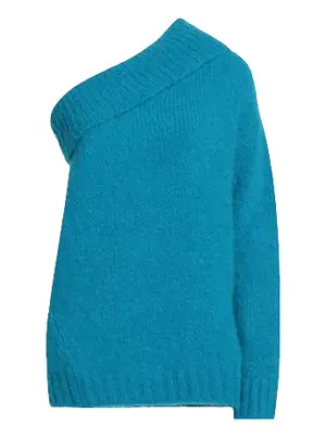 SOLOTRE SOLOTRE Knitted One-Shoulder Sweater Blue