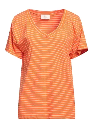 VICOLO Striped Jersey T-shirt - Orange