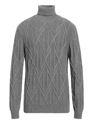 Alpha Studio Turtleneck Merino Wool Sweater Grey