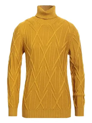 Alpha Studio Turtleneck Merino Wool Sweater Yellow