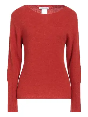 CARACTÈRE Long Sleeve Crew Neck Sweater Red
