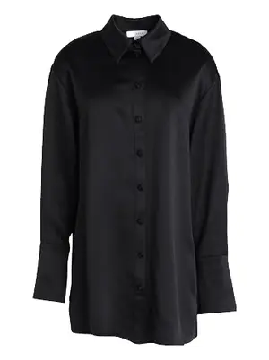 Topshop Satin Shirt - Black