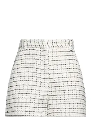 Maje Checked Tweed Shorts - White