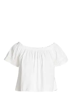 Vero Moda Cotton Woven Crop Top - White