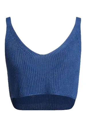 P.a.r.o.s.h P.A.R.O.S.H. Knitted Crop Top Blue
