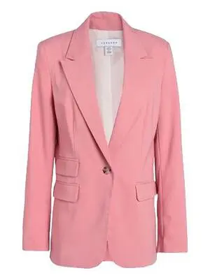 Topshop Single-breasted Twill Blazer - Pink