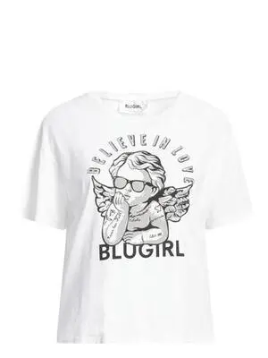 BLUGIRL Printed Cotton T-shirt - White