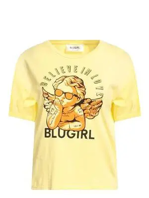 BLUGIRL Printed Cotton T-shirt - Yellow