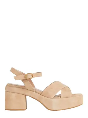 BIANCA DI Ankle Strap Sandals Beige