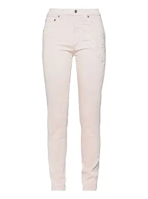 + PEOPLE Skinny Jeans In Stretch Cotton With Embroidery - Pink