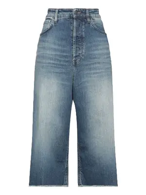 DON THE FULLER Mom Fit Jeans With Fringed Hem - Blue