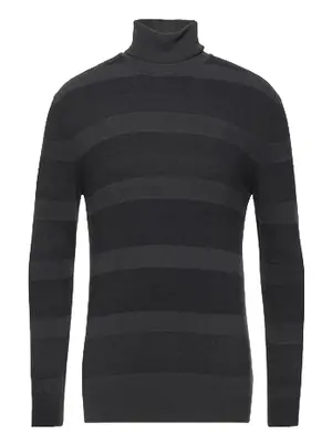 CASHMERE COMPANY Striped Wool And Cashmere Turtleneck Grey