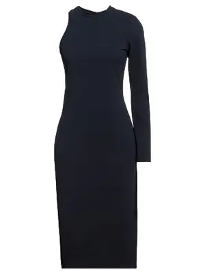 MERCI Midi Bodycon One-Shoulder Dress Blue