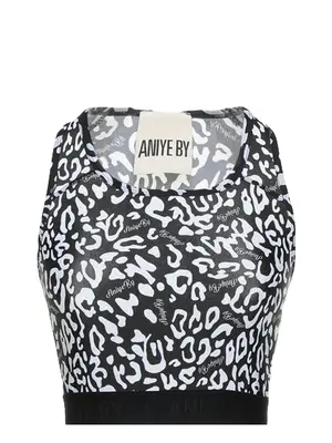 ANIYE BY Leopard Print Sports Top - Black