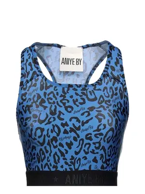ANIYE BY Leopard Print Sports Top - Blue