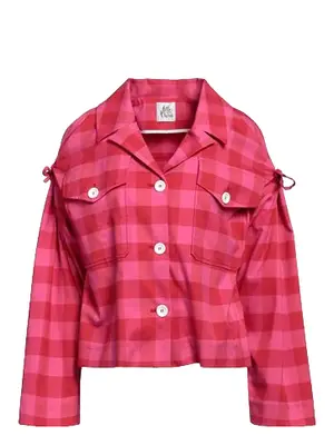 ATTIC AND BARN Single-breasted Checked Blazer - Pink