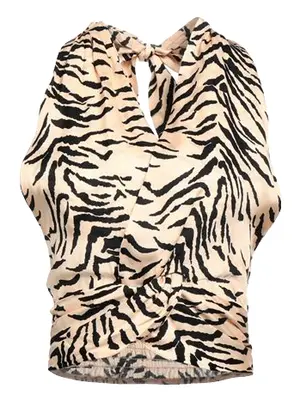 HAVEONE Tiger Print Top - Beige