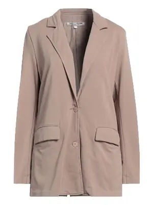 European Culture Single-breasted Blazer With Lapel Collar - Beige